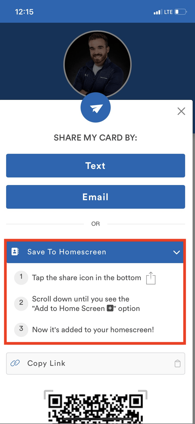Instructing Agents to Save your Digital Business Card to their Phone