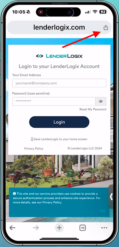 How to Save LenderLogix on Your Phone's Home Screen